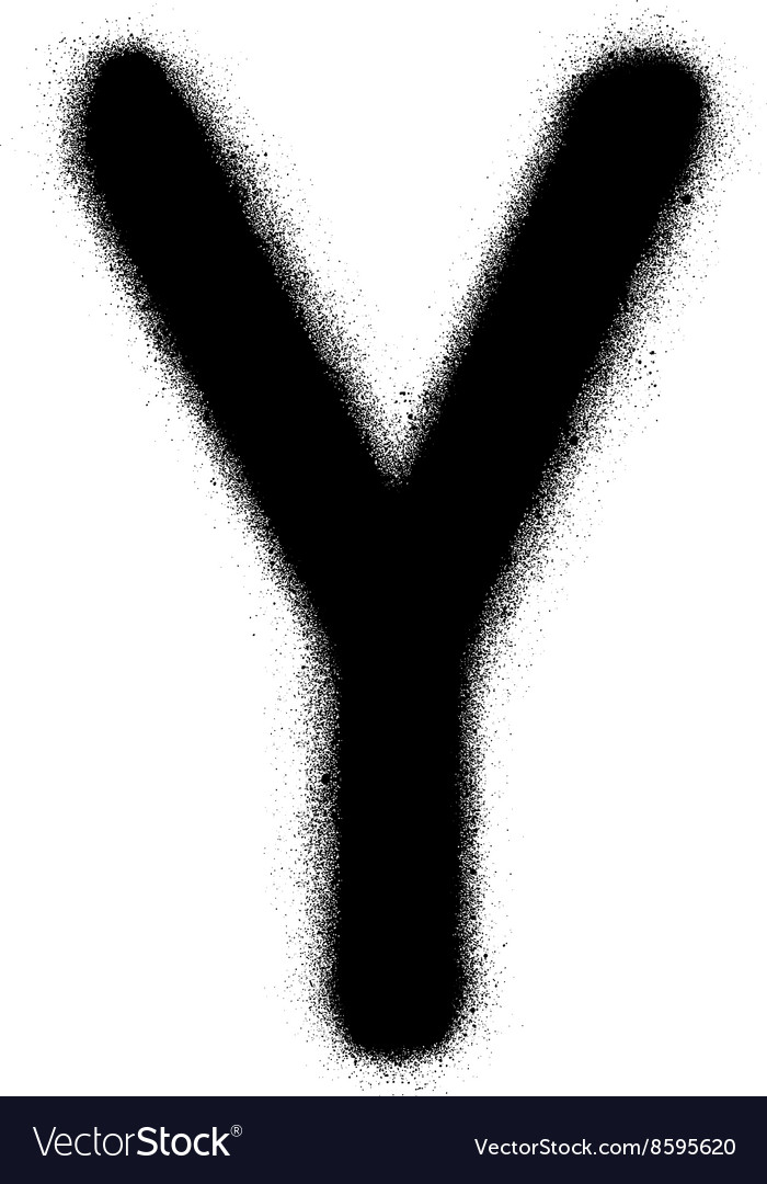 Sprayed Y Font Graffiti In Black Over White Vector Image