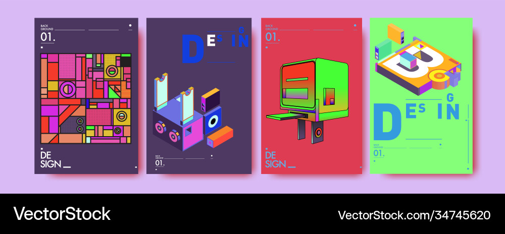 Trendy abstract colorful geometric collage Vector Image