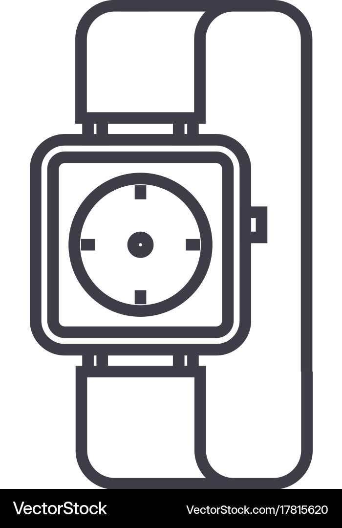 Watch wrist line icon sign Royalty Free Vector Image