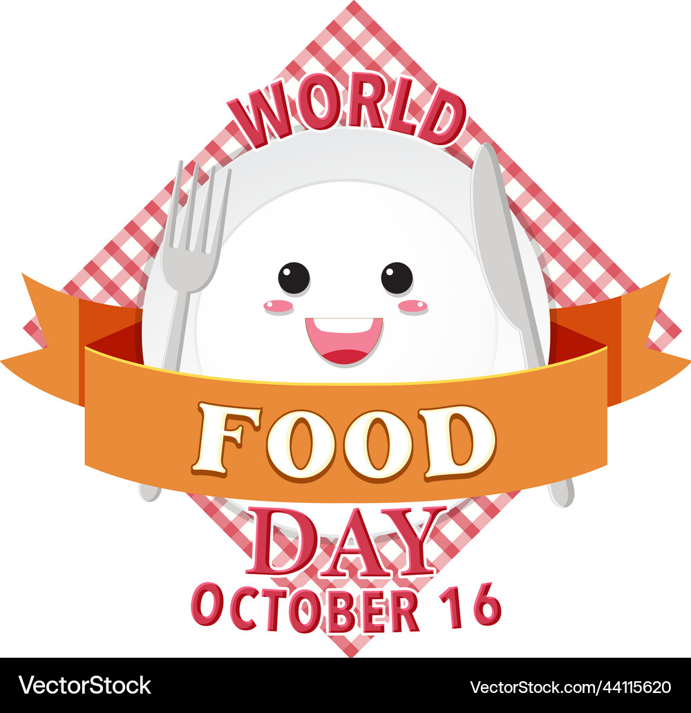 World food day text design Royalty Free Vector Image