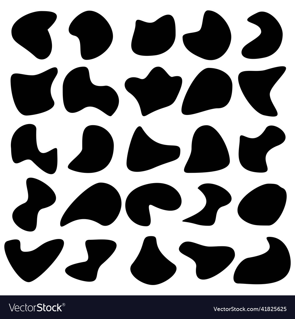 Blob shapes set random blotch inkblot stone Vector Image