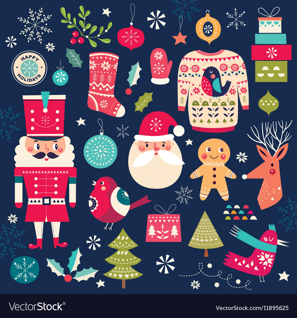 Christmas collection Royalty Free Vector Image