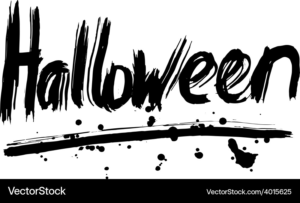 Halloween hand lettering handmade calligraphy Vector Image