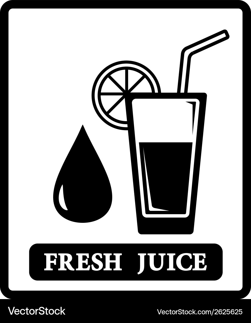 Juice icon with drop and glass Royalty Free Vector Image