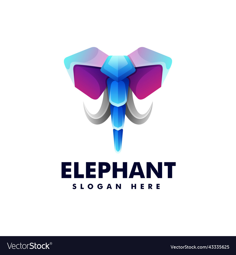 Logo elephant gradient colorful style Royalty Free Vector