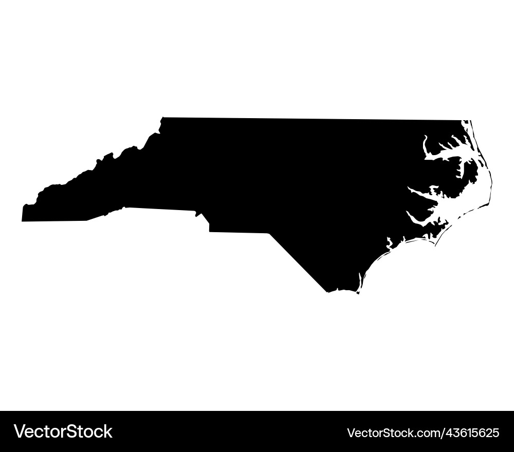 North carolina nc usa map Royalty Free Vector Image
