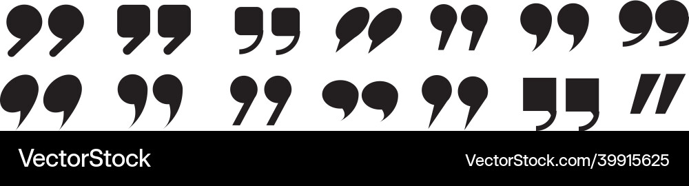 Quote icon set symbol simple collect Royalty Free Vector