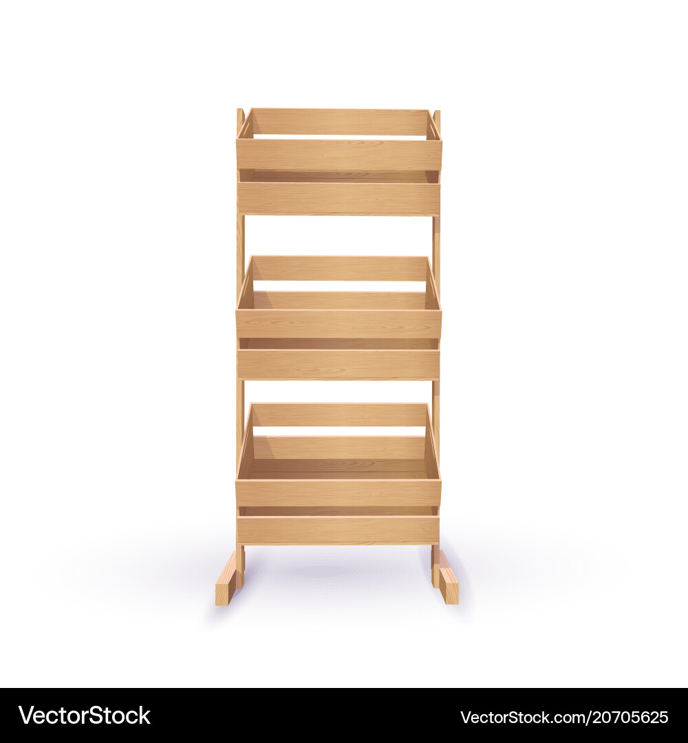 Rack with wooden crates Royalty Free Vector Image