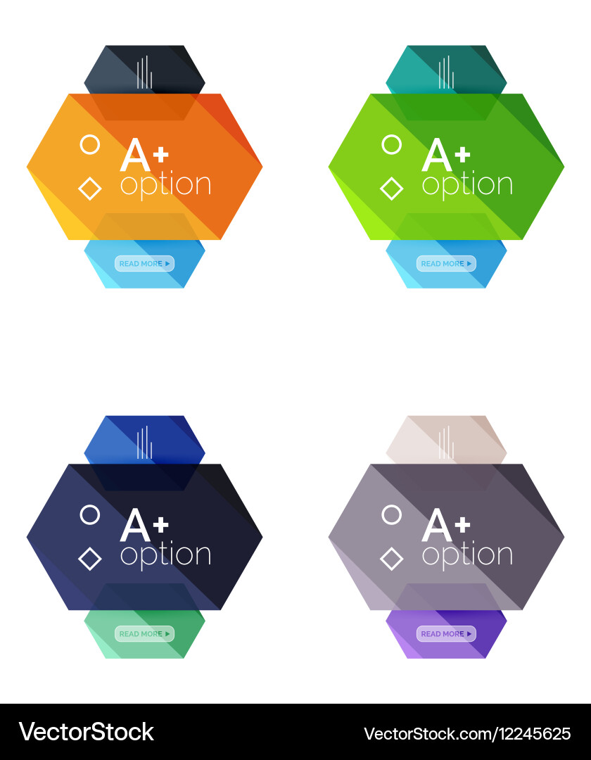 Set of abstract infographics content boxes Vector Image