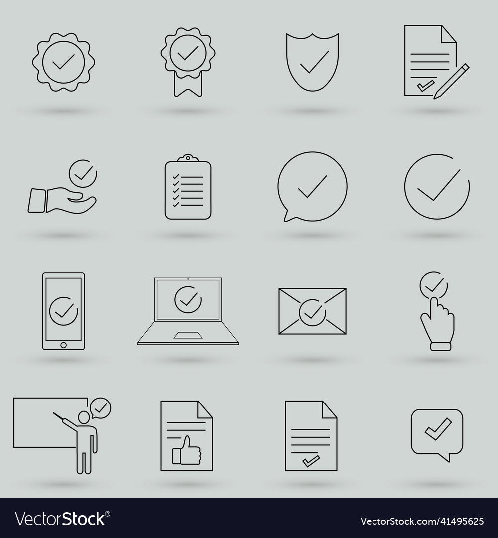 Simple set of approve related line icons contains Vector Image Simple set of approve related line icons contains Vector Image