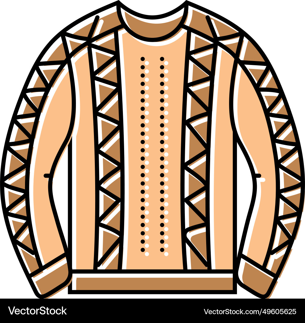 Sweater knitting wool color icon Royalty Free Vector Image