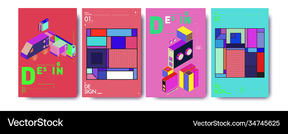 Trendy abstract colorful geometric collage Vector Image