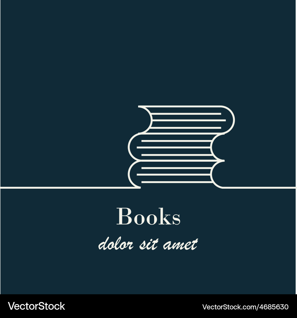 Abstract background with outline books sign Vector Image