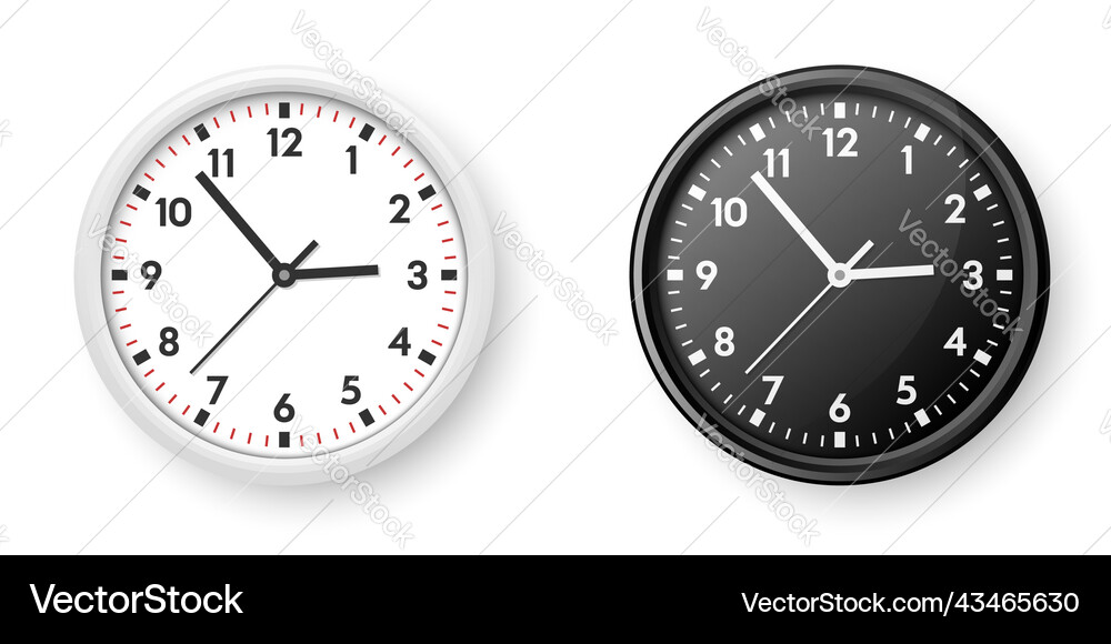 Clock icon in flat style watch face on isolated Vector Image