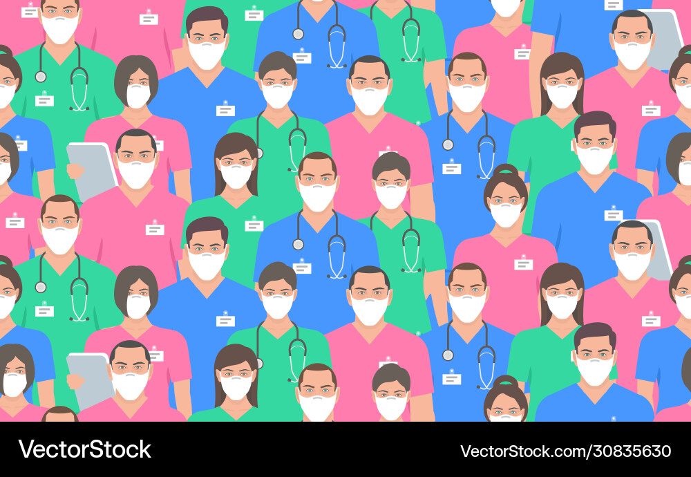 Coronavirus pandemic seamless Royalty Free Vector Image