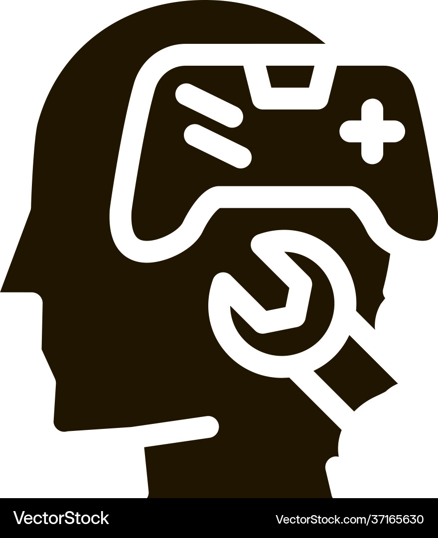 Game joystick repair icon glyph Royalty Free Vector Image