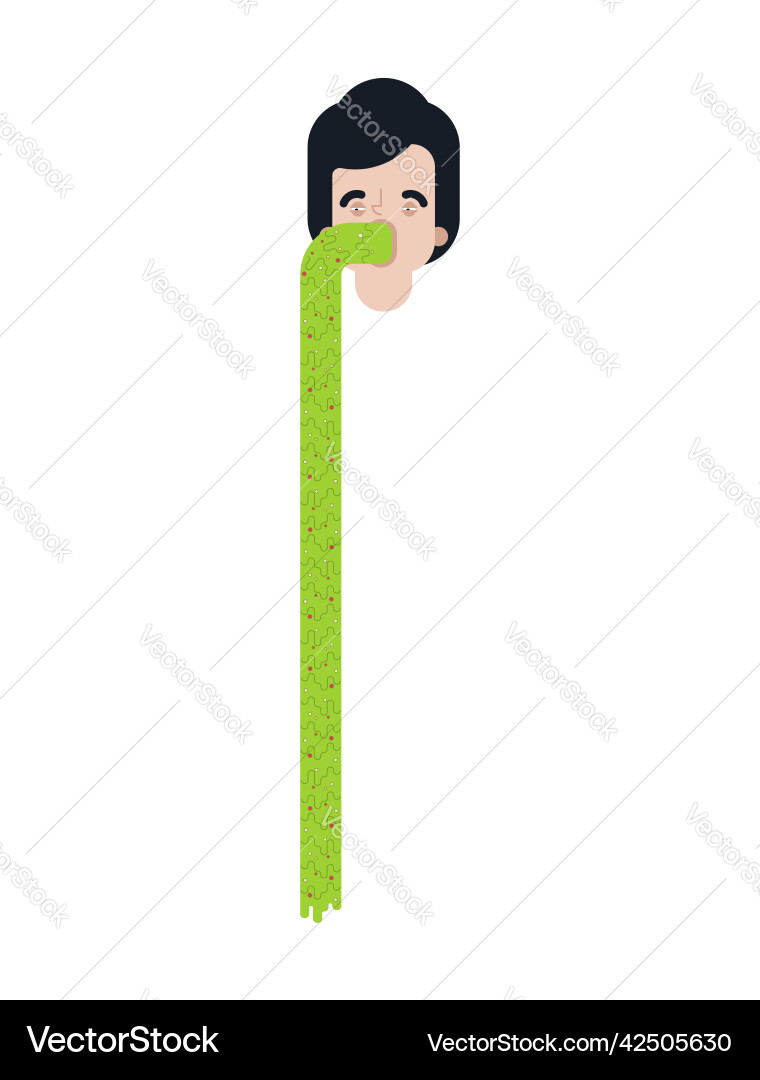 Guy pukes man vomiting vomit isolated spew spue Vector Image