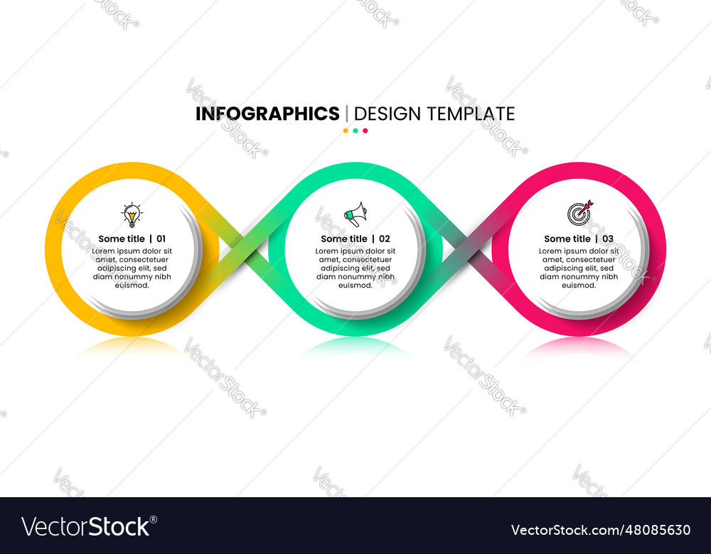 Infographic template 3 connected circles Vector Image