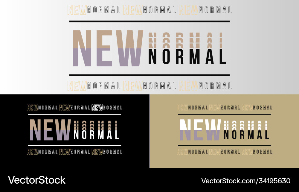New normal text word design after covid19 19 Vector Image