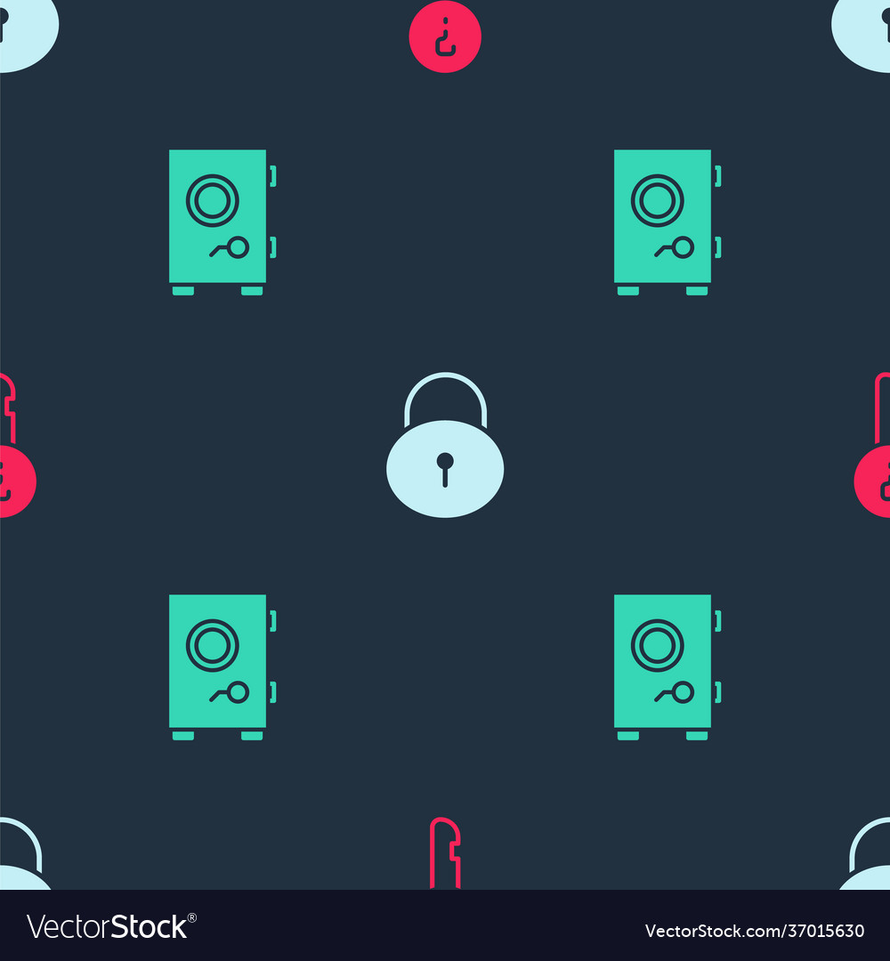 Set undefined key lock and safe on seamless Vector Image