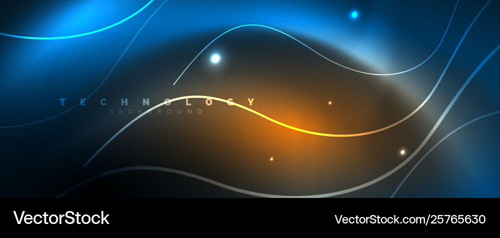 Trendy neon blue abstract design with waves Vector Image