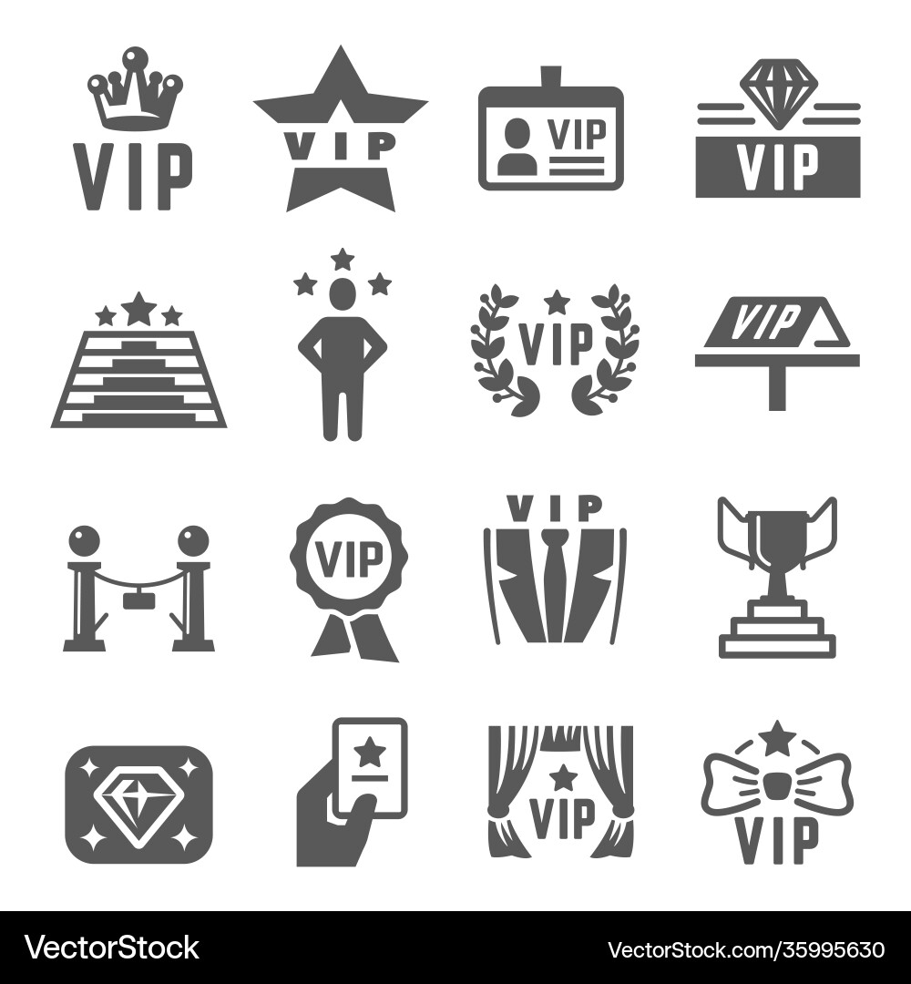 Vip with star rosette crown black silhouette Vector Image