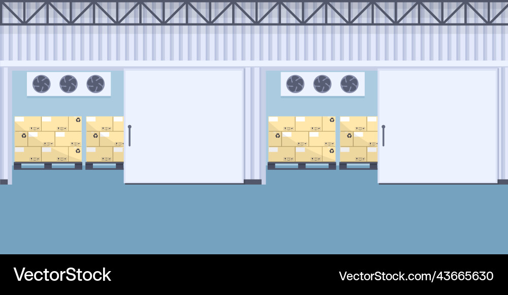Warehouse cold storage of packaging rooms Vector Image