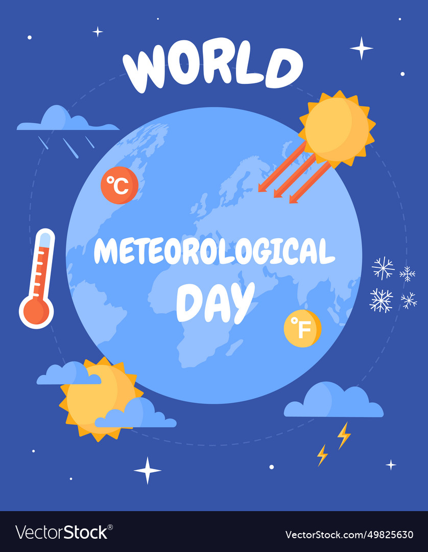 World meteorological day poster Royalty Free Vector Image