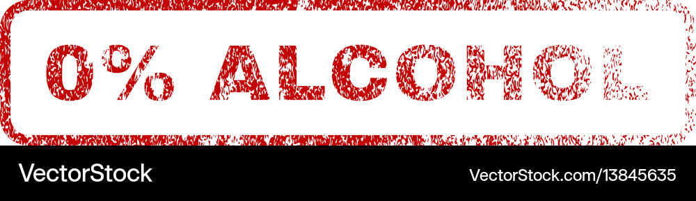 0 percent alcohol rubber stamp Royalty Free Vector Image