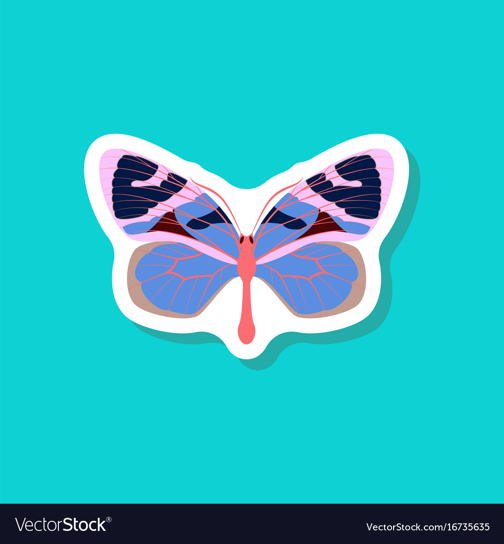 Butterfly Paper Sticker On Stylish Background Vector Image