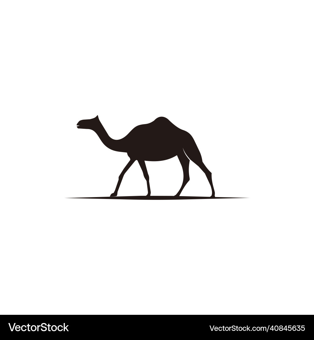 Camel silhouette minimalist logo design Royalty Free Vector