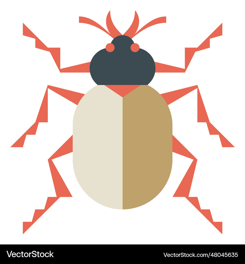 Colorful beetle geometric flat Royalty Free Vector Image