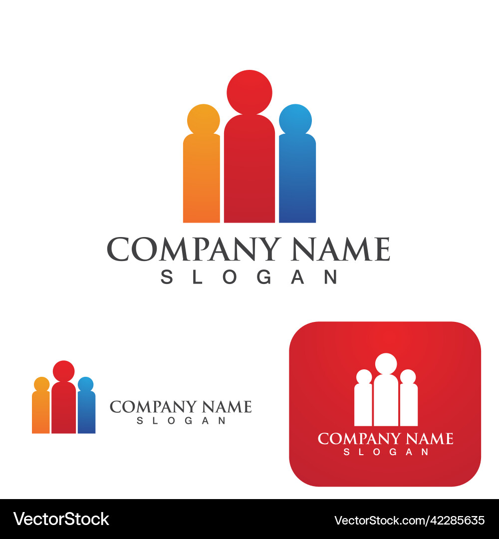 Community group logo network and social icon Vector Image