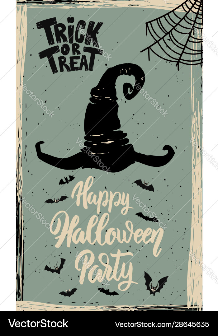Flyer template halloween party witch hat Vector Image