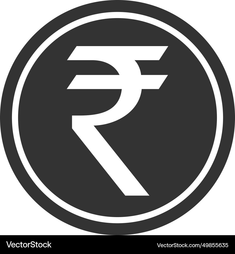 Indian rupee sign icon in flat style Royalty Free Vector