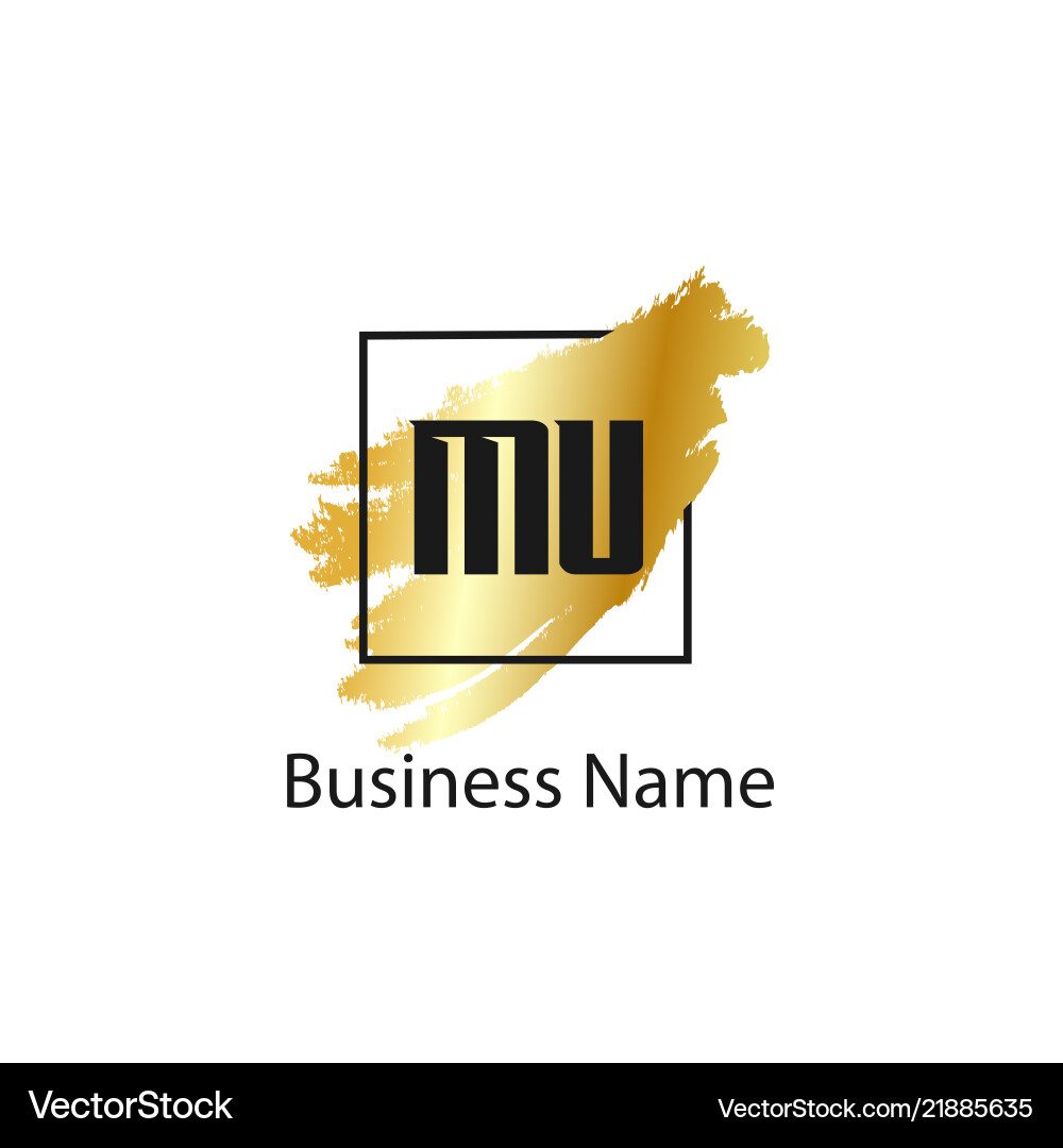 Initial letter mu logo template design Royalty Free Vector