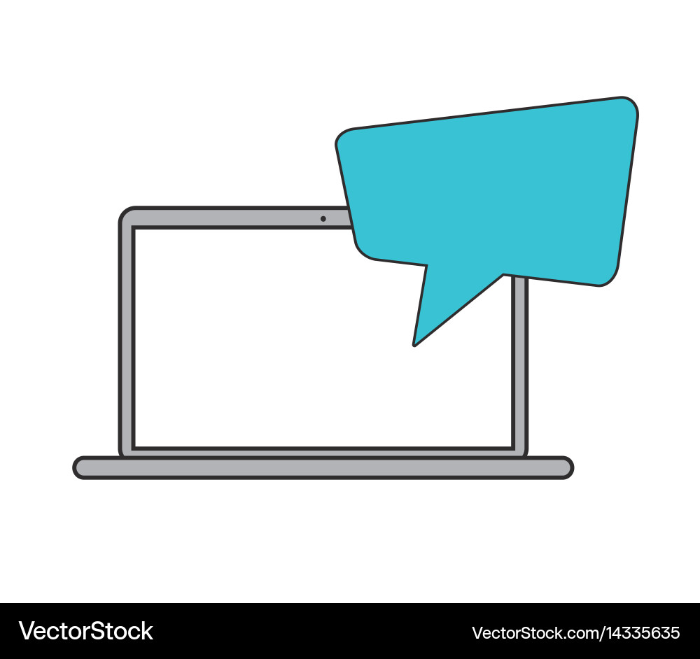 Laptop messaging chat social media Royalty Free Vector Image