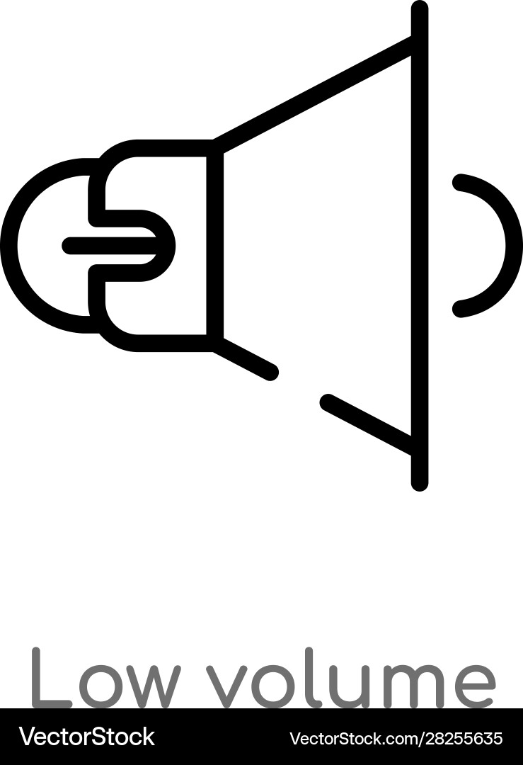 Outline low volume icon isolated black simple Vector Image