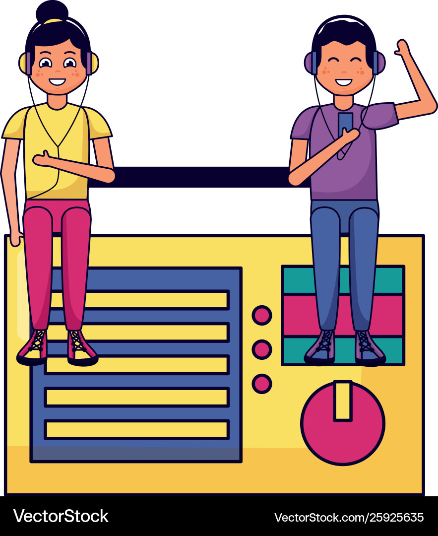 People listening music Royalty Free Vector Image