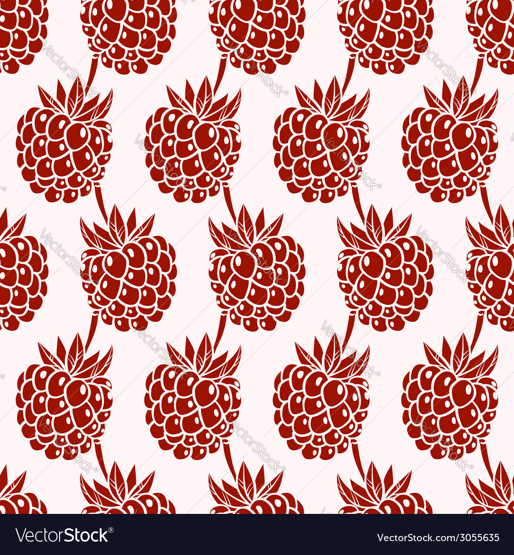 Raspberry seamless pattern Royalty Free Vector Image