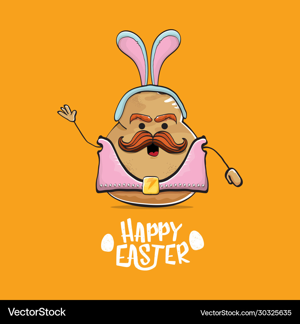 Rock star easter potato funny cartoon Royalty Free Vector