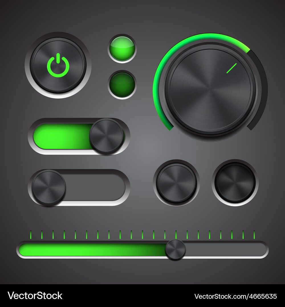 Set of the detailed ui elements Royalty Free Vector Image