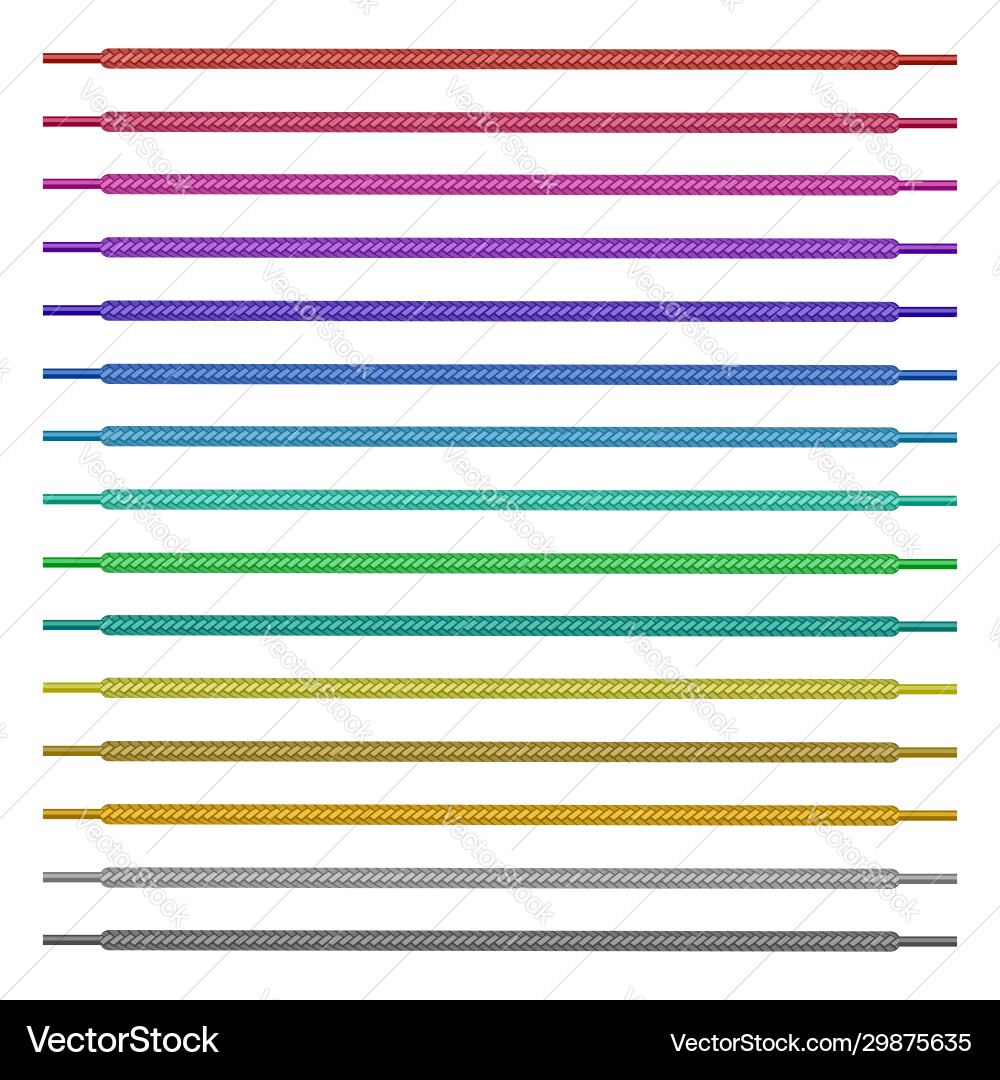 Set og colored shoelace isolated on white Vector Image