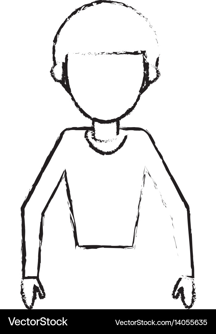 Sketchy man male faceless design Royalty Free Vector Image