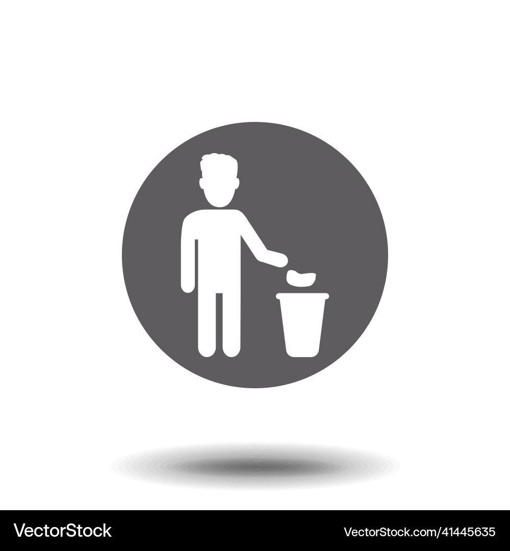 Tidy man symbol do not litter icon keep clean Vector Image