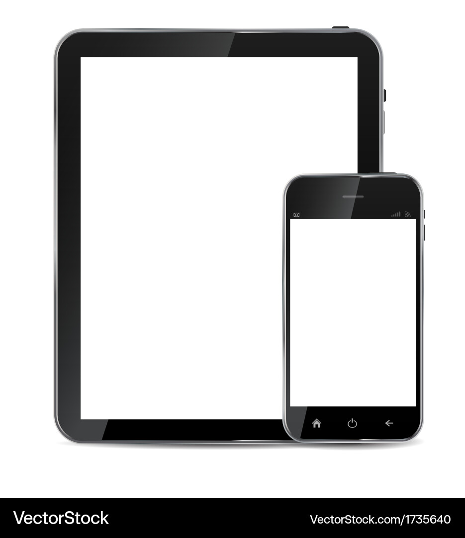 Abstract design realistic mobile phone and tablet Vector Image