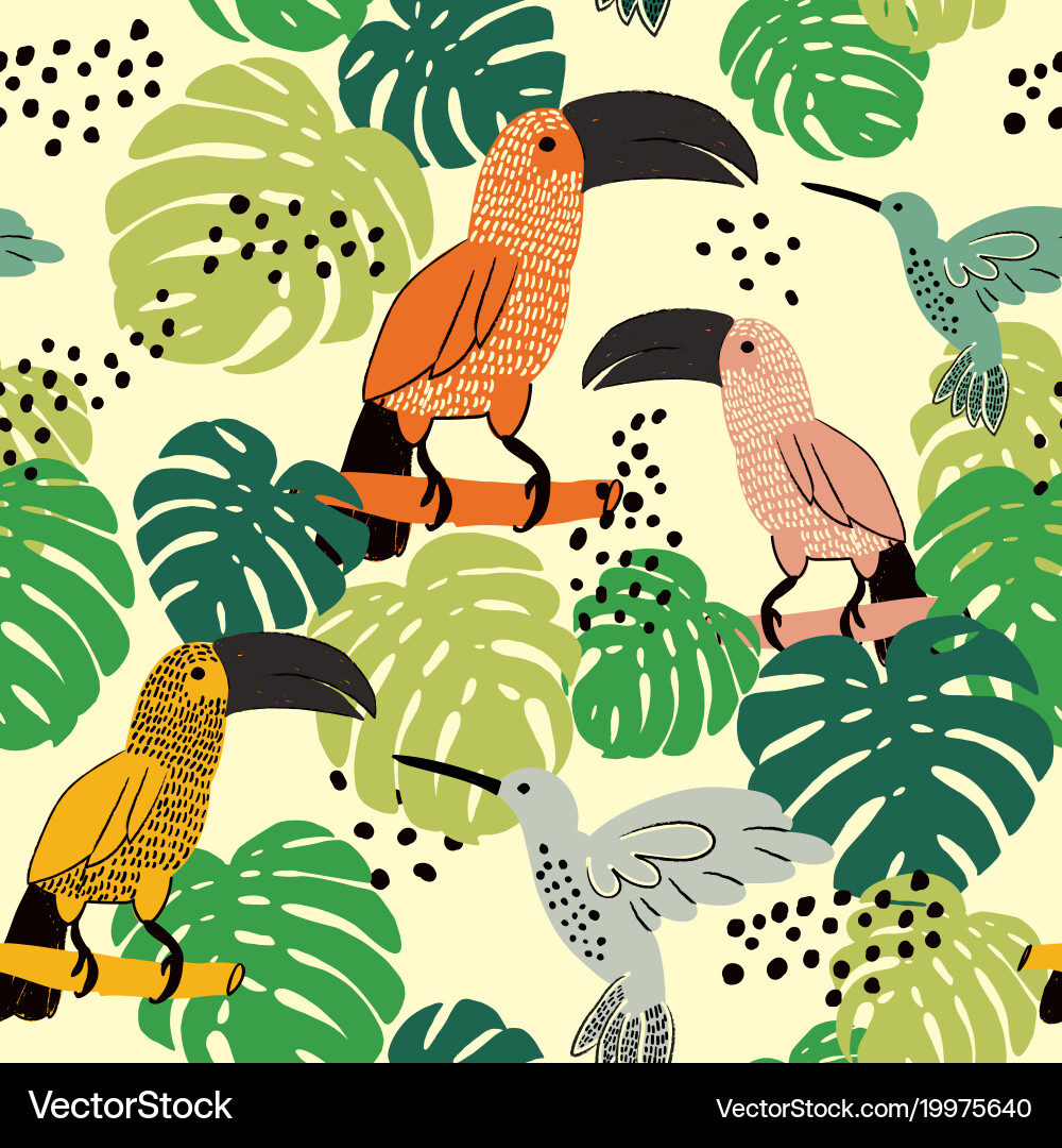 Abstract hand painted seamless animal background Vector Image