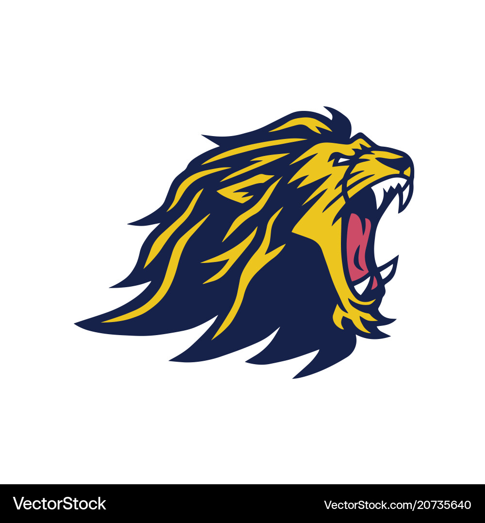Angry lion head mascot design Royalty Free Vector Image