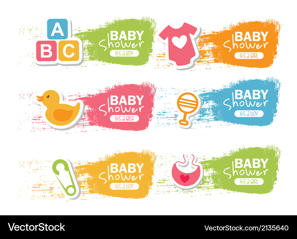 Baby shower design over white background Vector Image