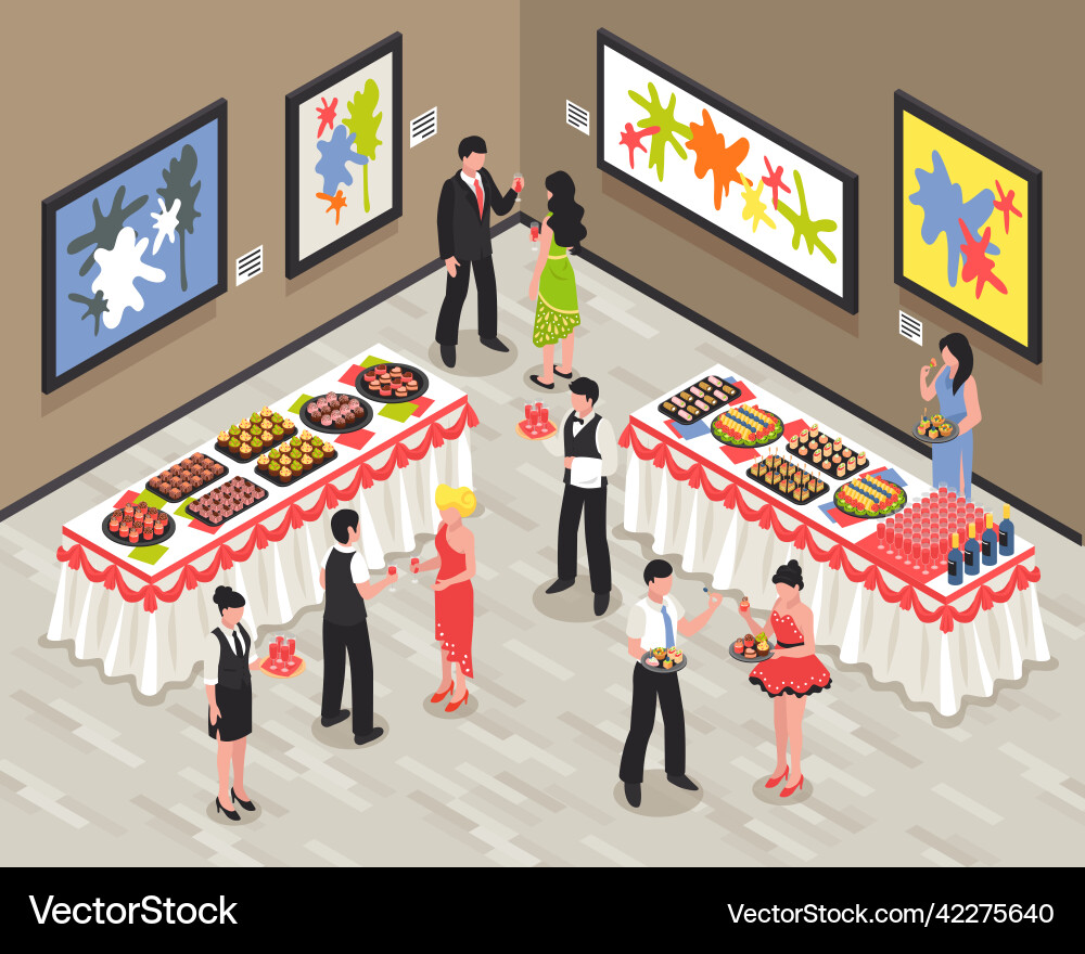Banquet isometric Royalty Free Vector Image - VectorStock